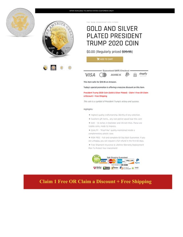 Trump 2020 Gold Plated Coin | PDF