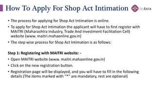 Shop Act Registration Online | Shop Act Maharashtra | PPTX