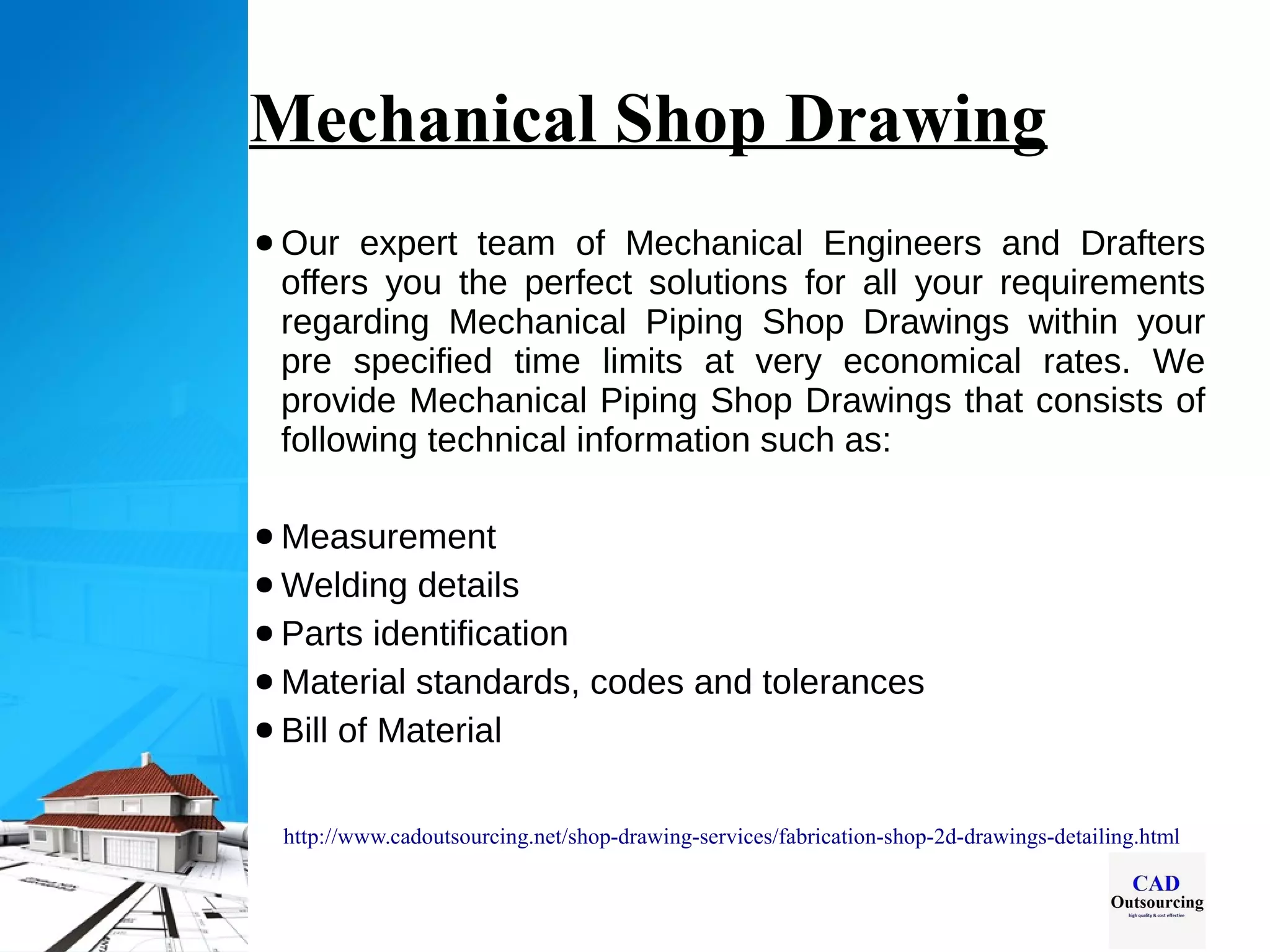 2D Shop Drawing Services - CAD Outsourcing | PPT