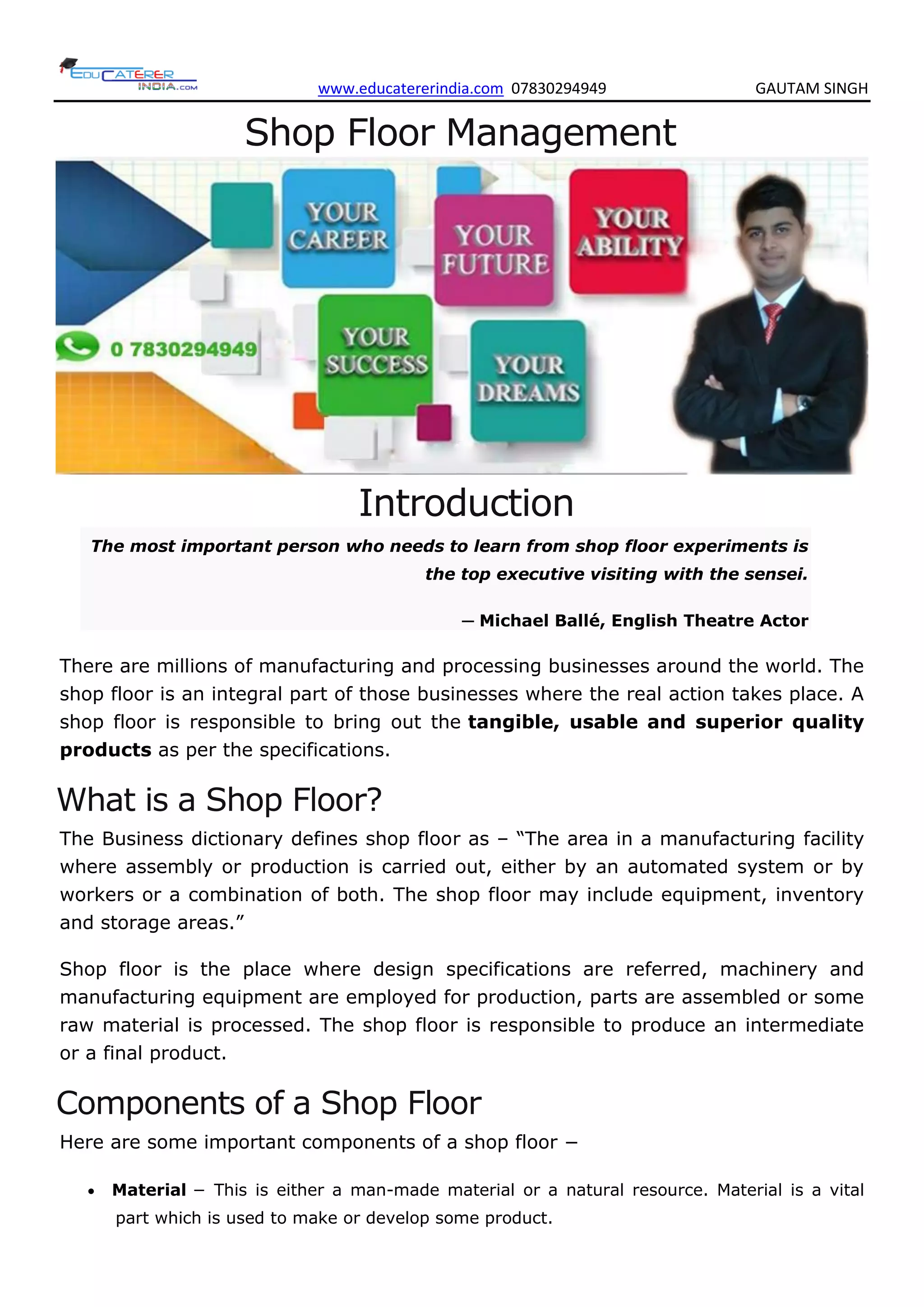 Shop floor management | PDF