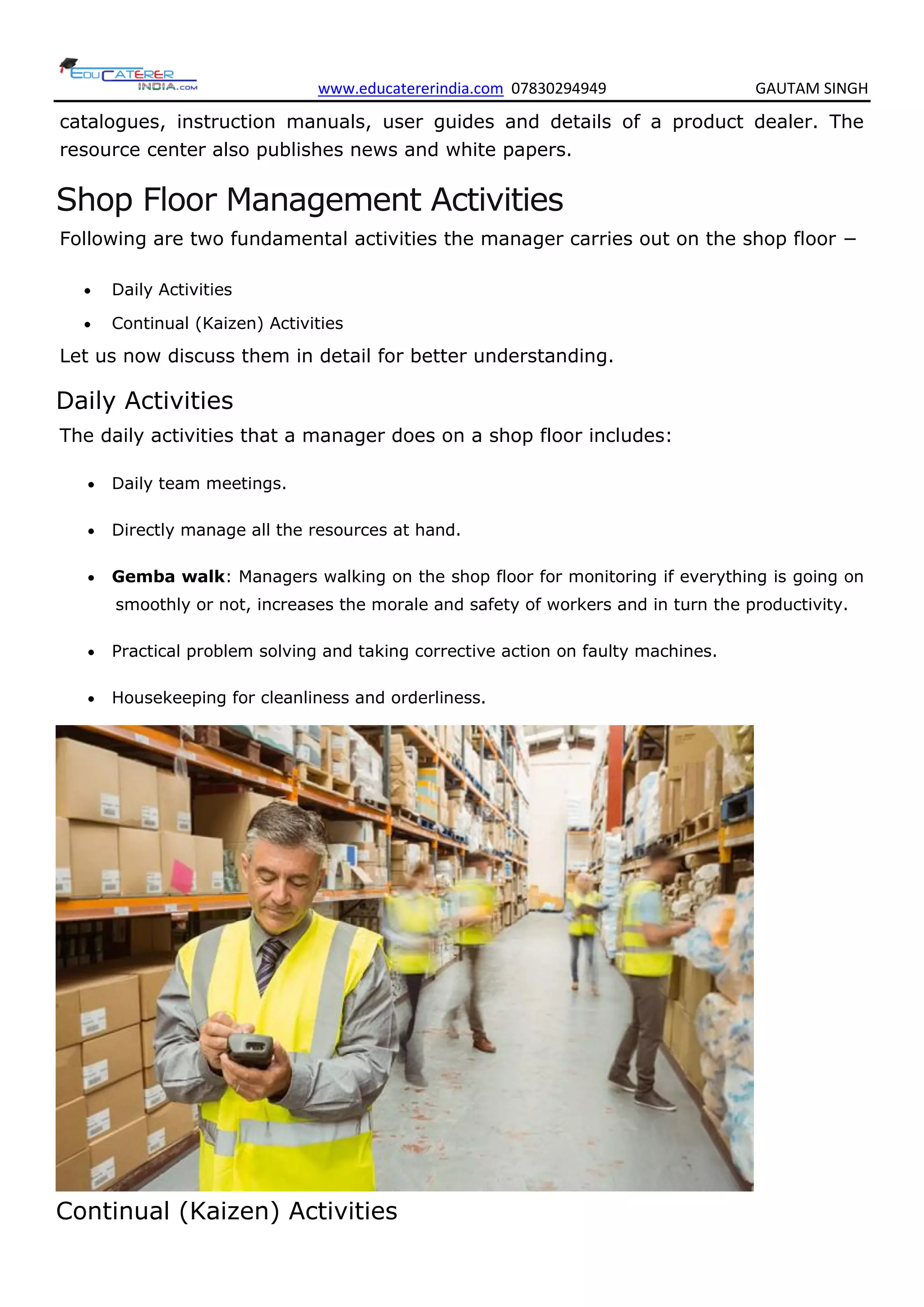 Shop floor management | PDF