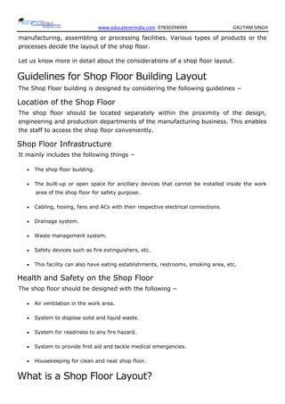 Shop floor management | PDF