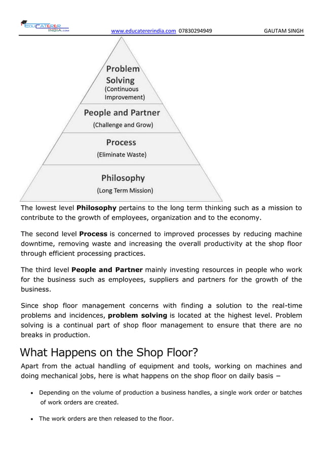 Shop floor management | PDF