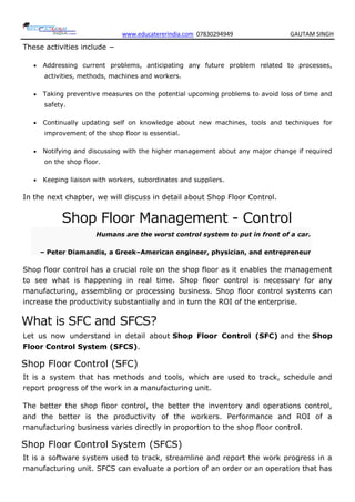 Shop floor management | PDF