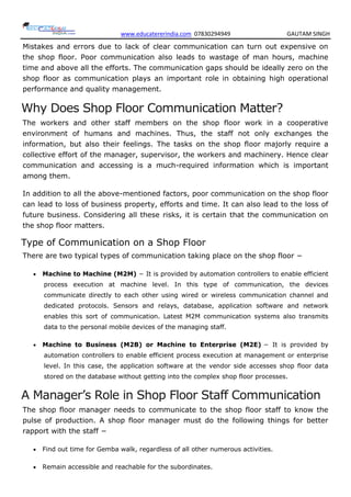 Shop floor management | PDF