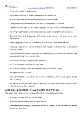 Shop floor management | PDF