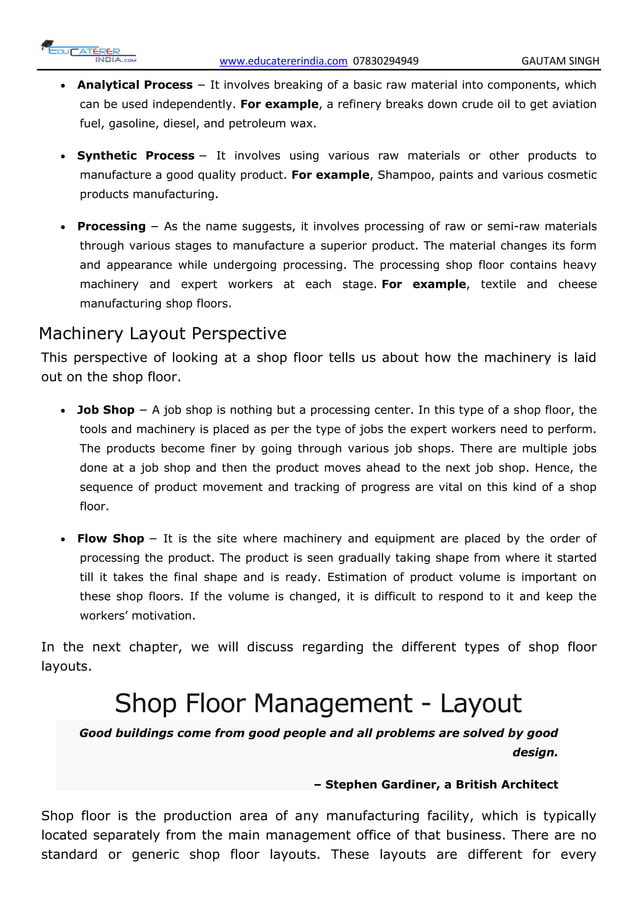 Shop floor management | PDF
