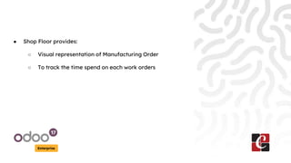 The Shop Floor Overview in the Odoo 17 ERP | PPTX