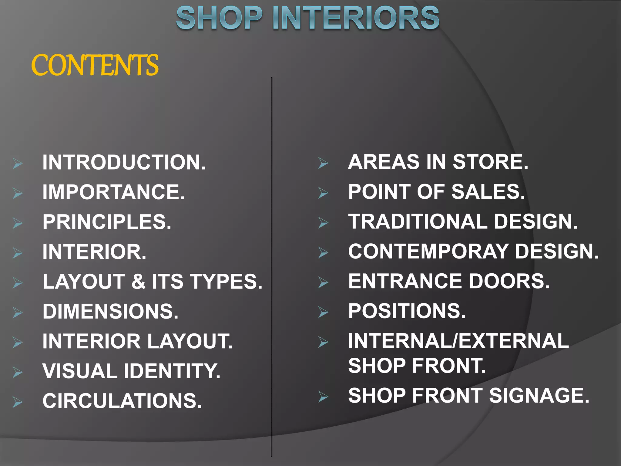 Case Study On Shop Interiors | PPTX