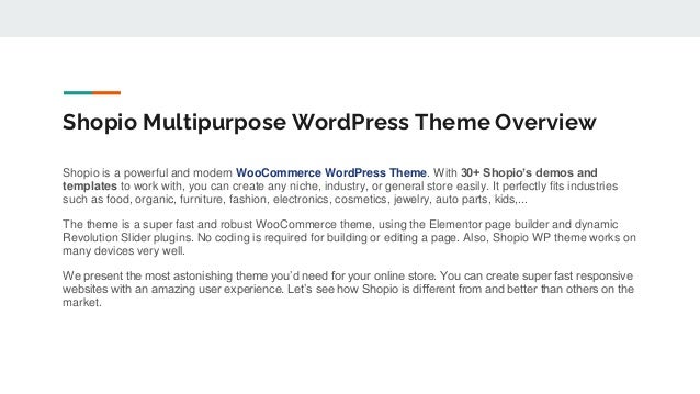 Shopio - Multipurpose WooCommerce WordPress Theme | PPT