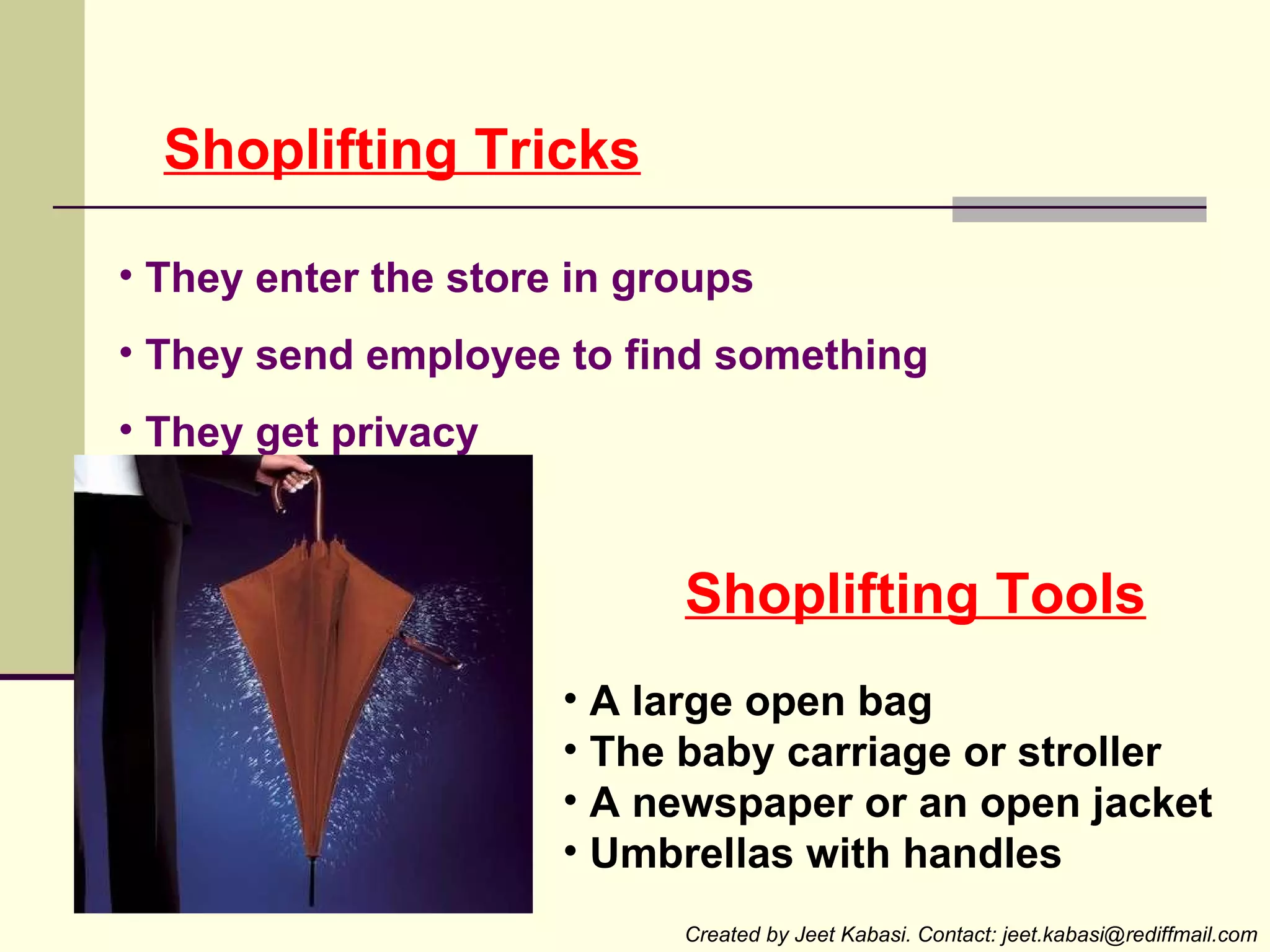 Measures to Prevent Shop Lifting | PPS