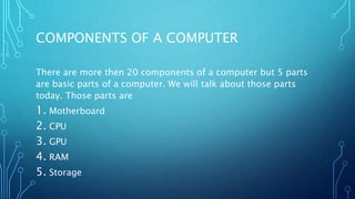 COMPONENTS OF A COMPUTER | PPT