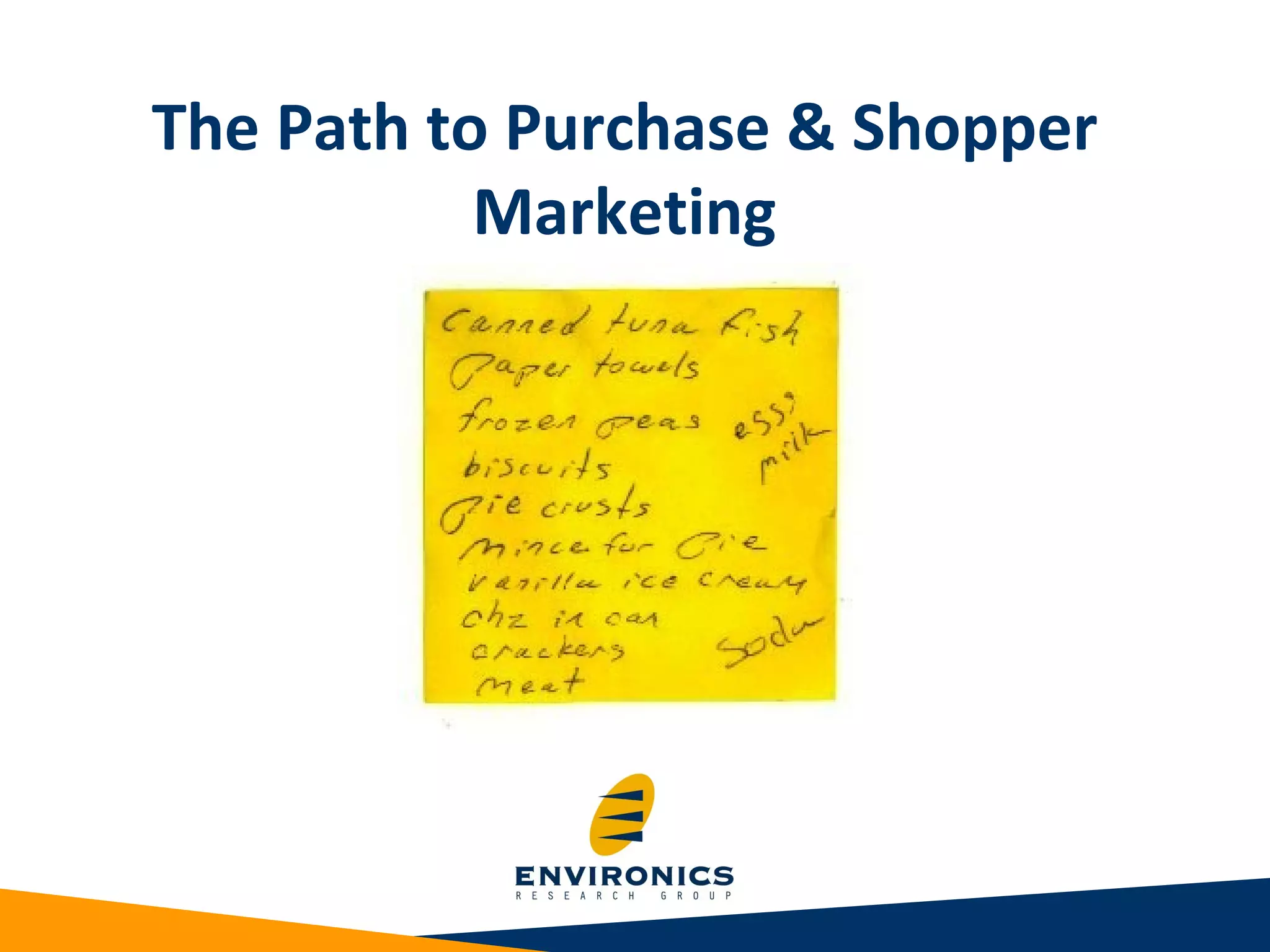 Shopper Marketing and the Path to Purchase | PPT