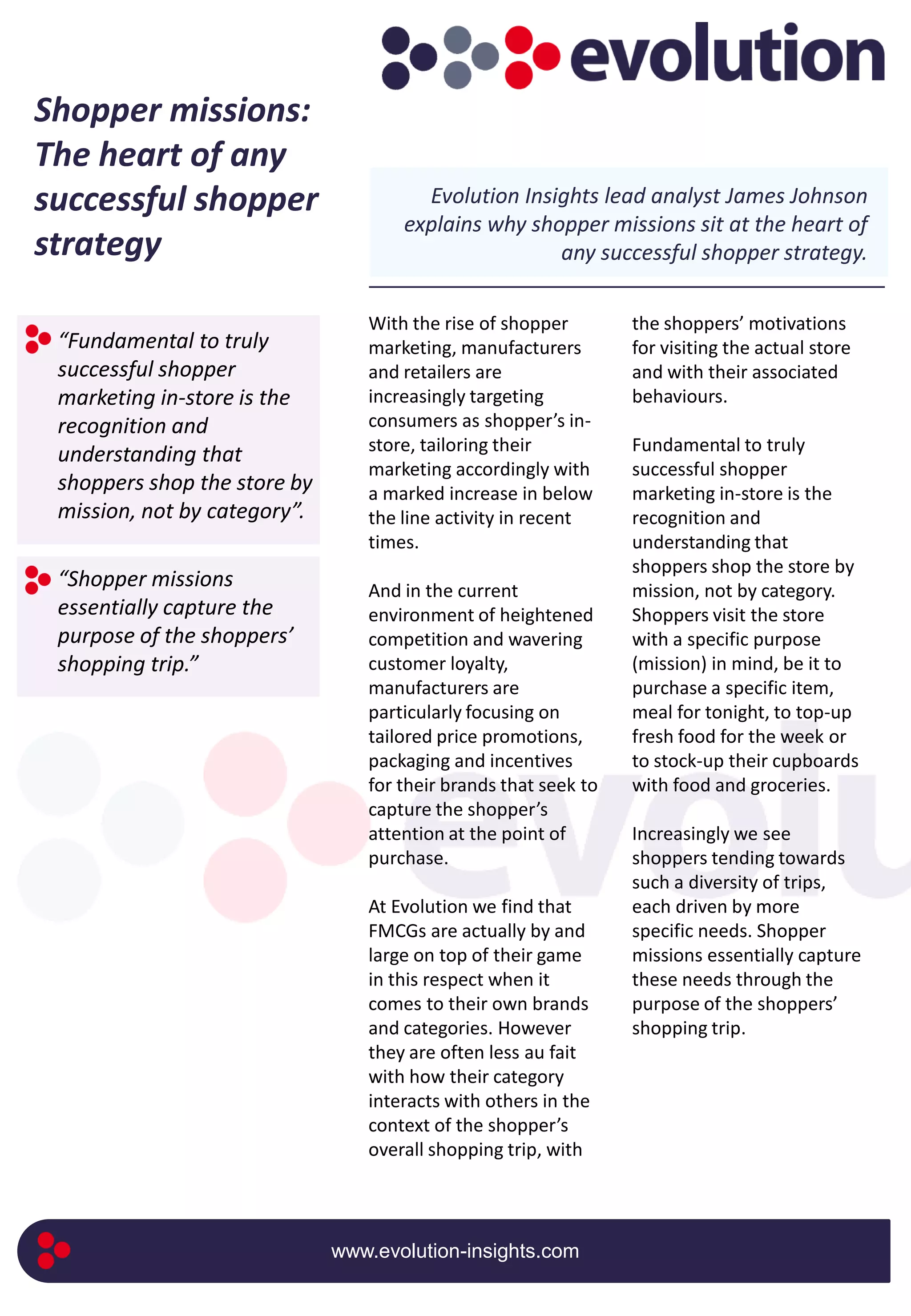 Shopper missions: The heart of any successful shopper strategy | PDF