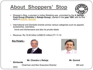 Shoppers stop | PPTX | Retail Industry | Industries