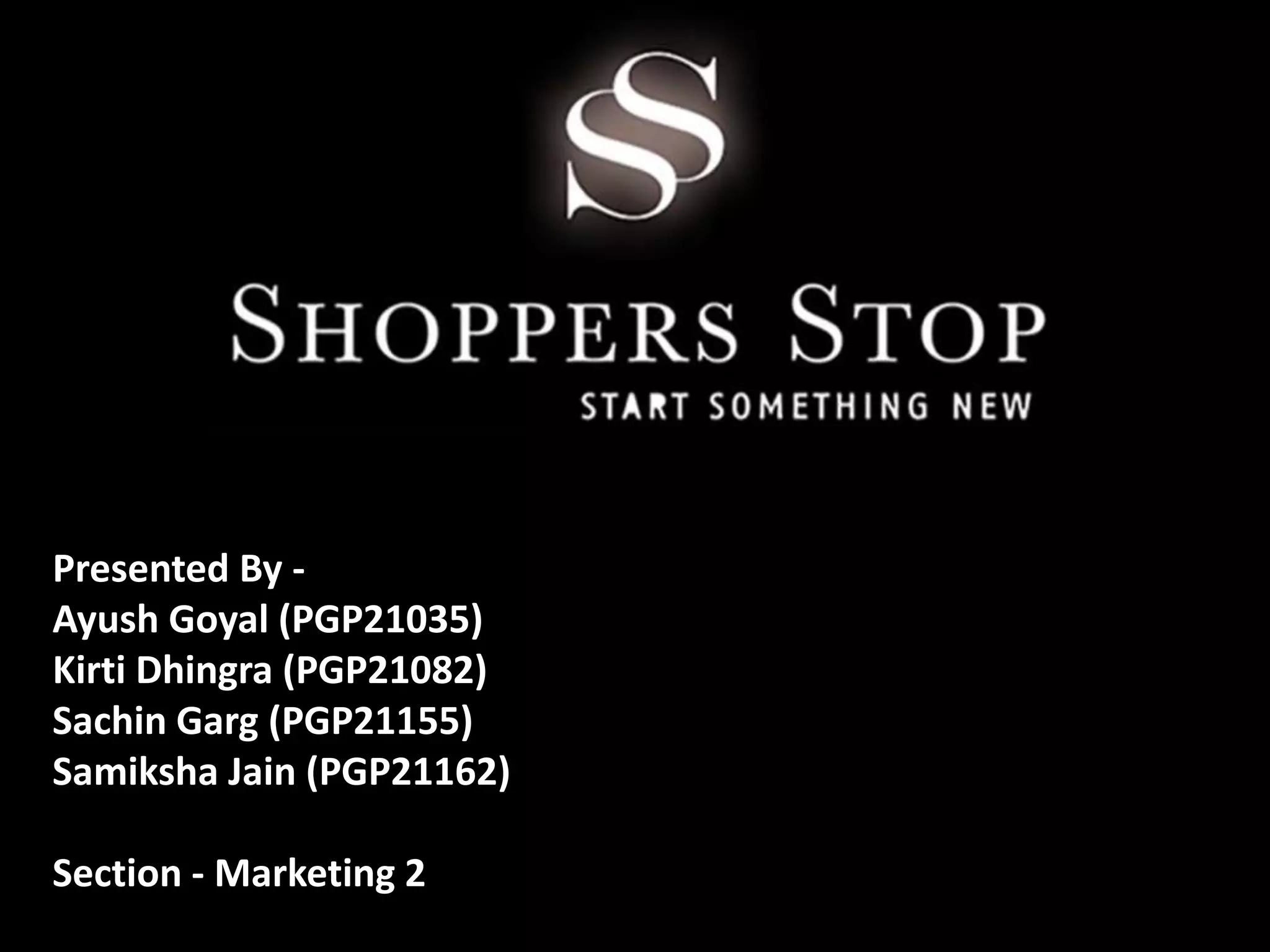Shoppers stop (retail) | PPTX