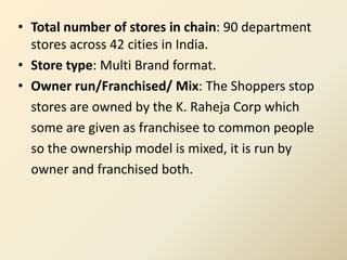 Shoppers stop (retail) | PPTX