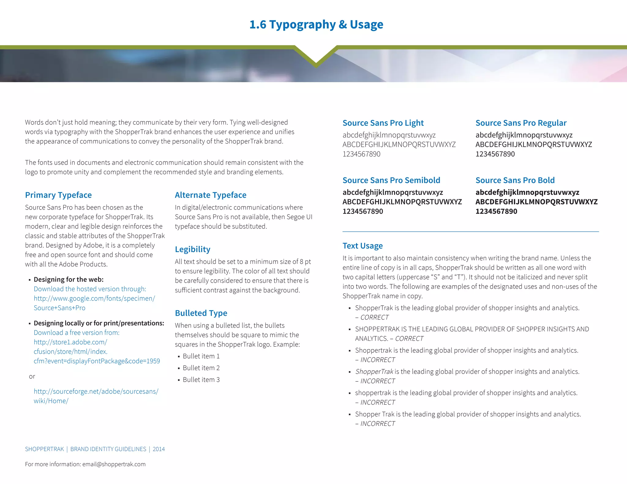 ShopperTrak brand guidelines | PPT