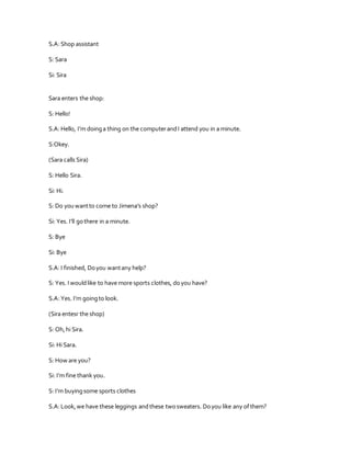 Shopping Dialogue | DOCX