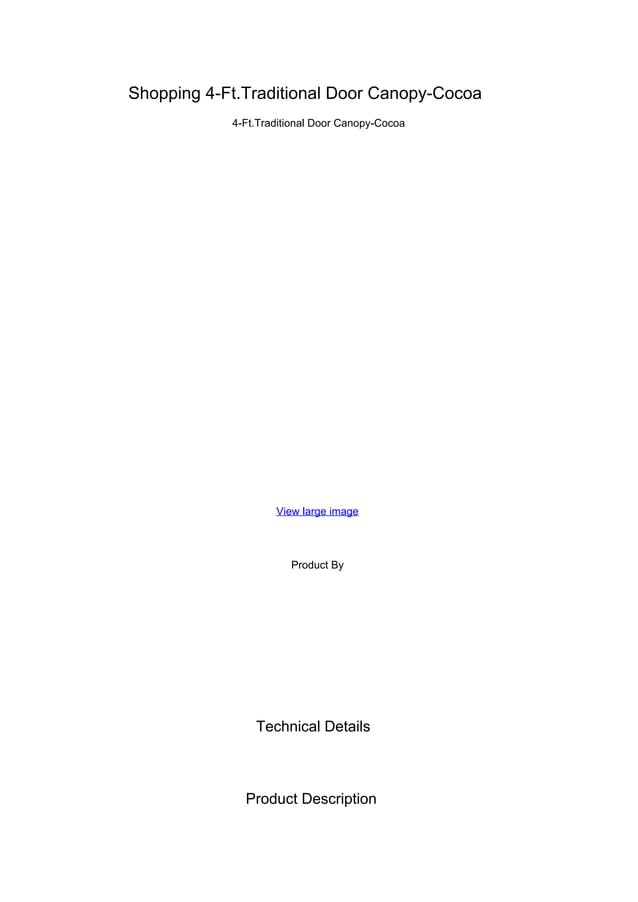 Shopping 4 ft.traditional door canopy-cocoa | PDF