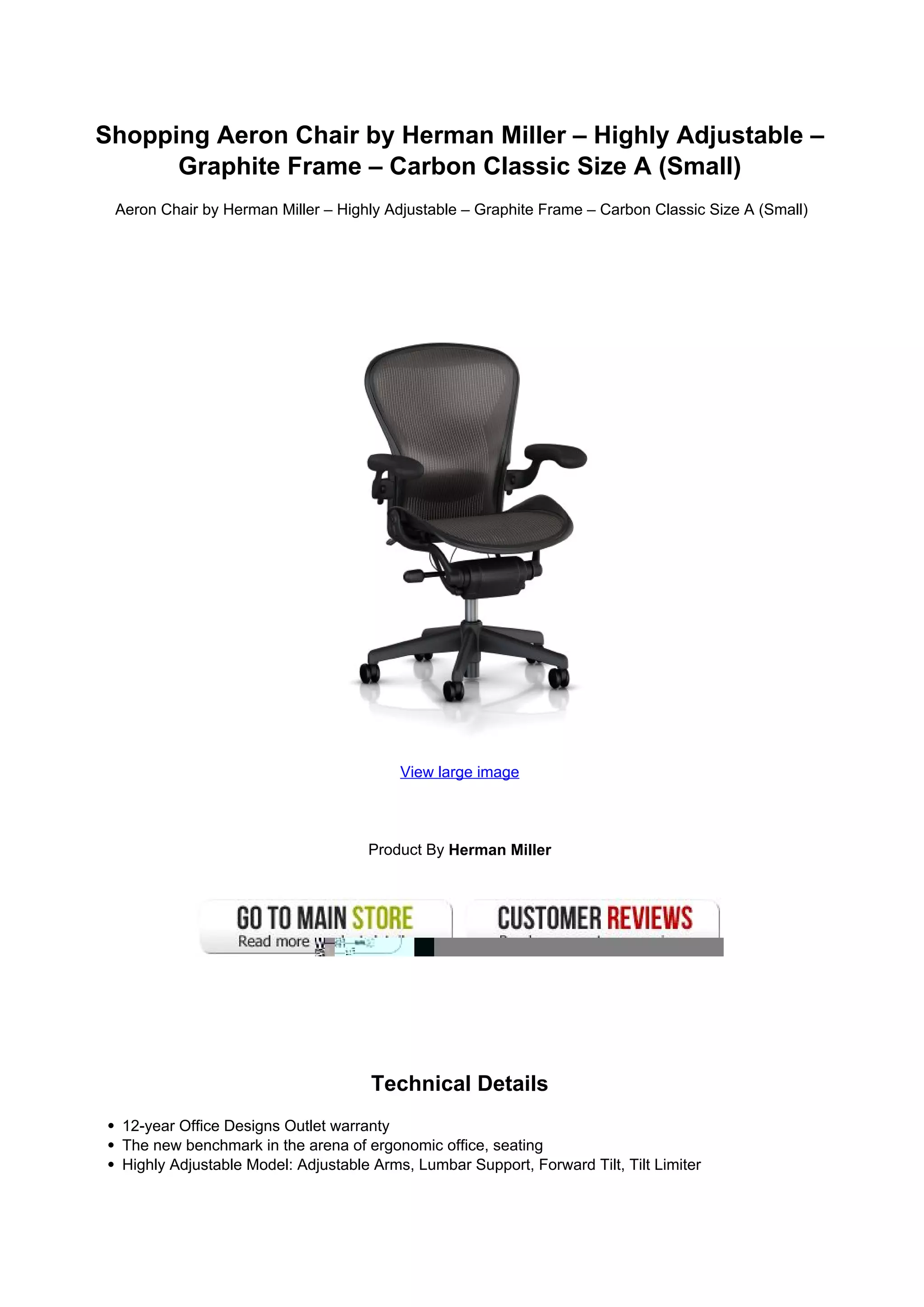 Shopping aeron chair by herman miller highly adjustable - graphite ...