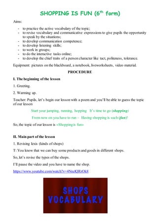 Shopping is fun lesson.docx | Education
