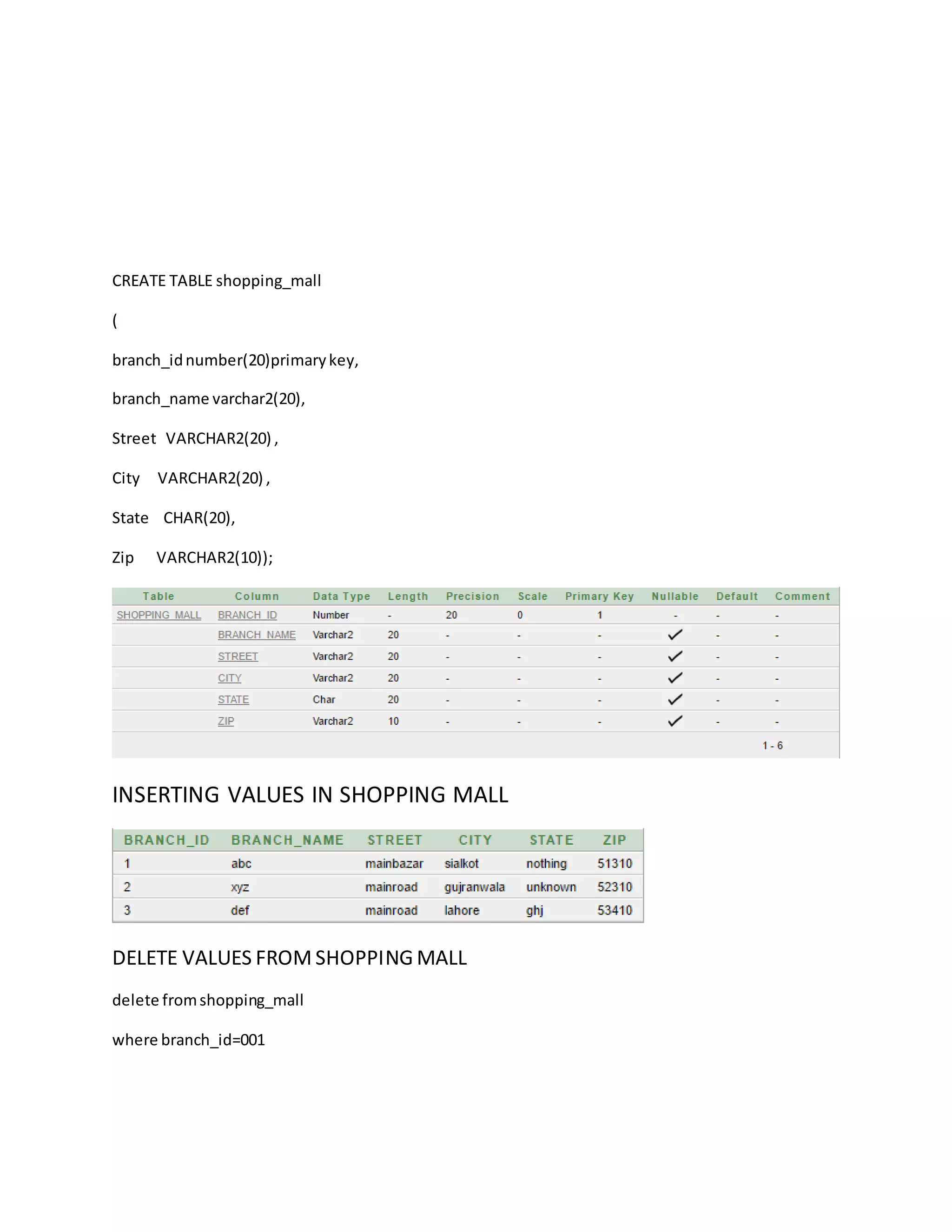 Shopping mall managent system | DOCX