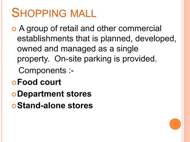 Shopping mall ppt | PPTX