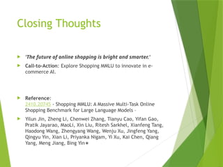 Shopping MMLU: The AI Benchmark Revolutionizing E-Commerce | PPTX