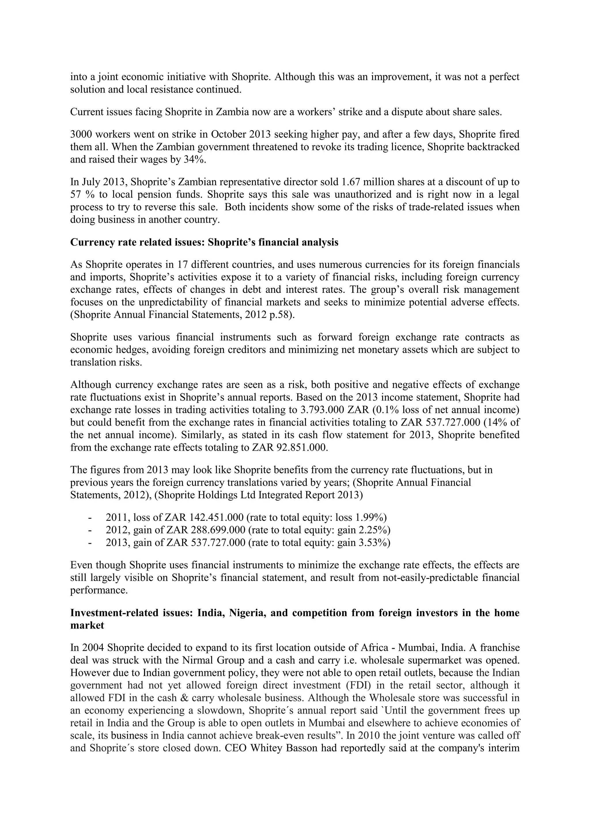Shoprite Holdings Ltd, South Africa | DOCX