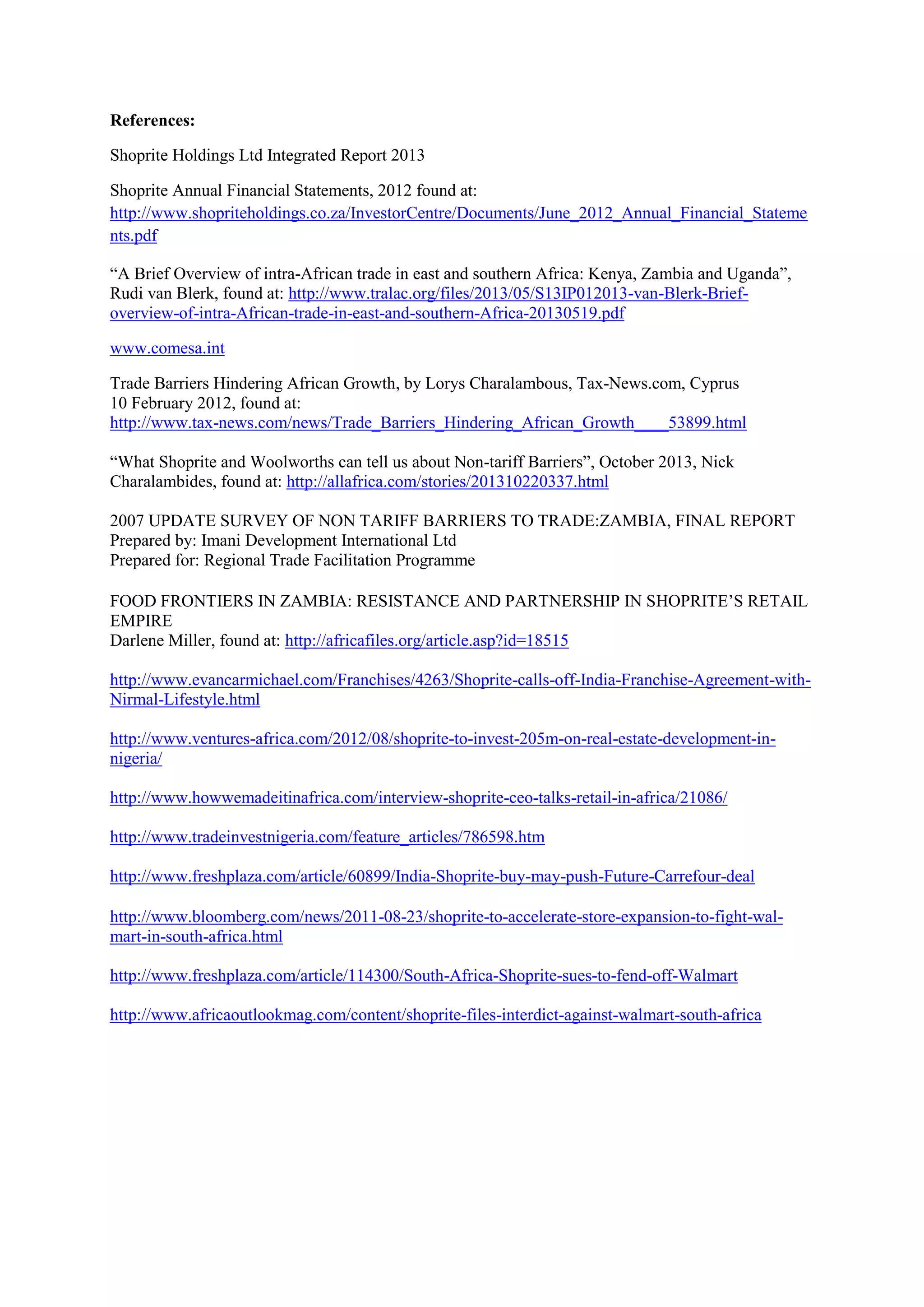 Shoprite Holdings Ltd, South Africa | DOCX