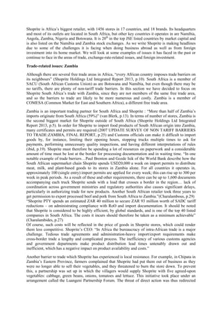 Shoprite Holdings Ltd, South Africa | DOCX