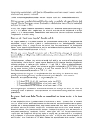 Shoprite Holdings Ltd, South Africa | DOCX