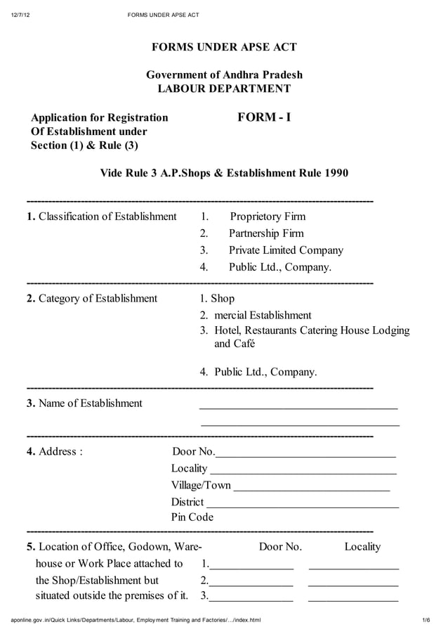 Shops and establishment | PDF