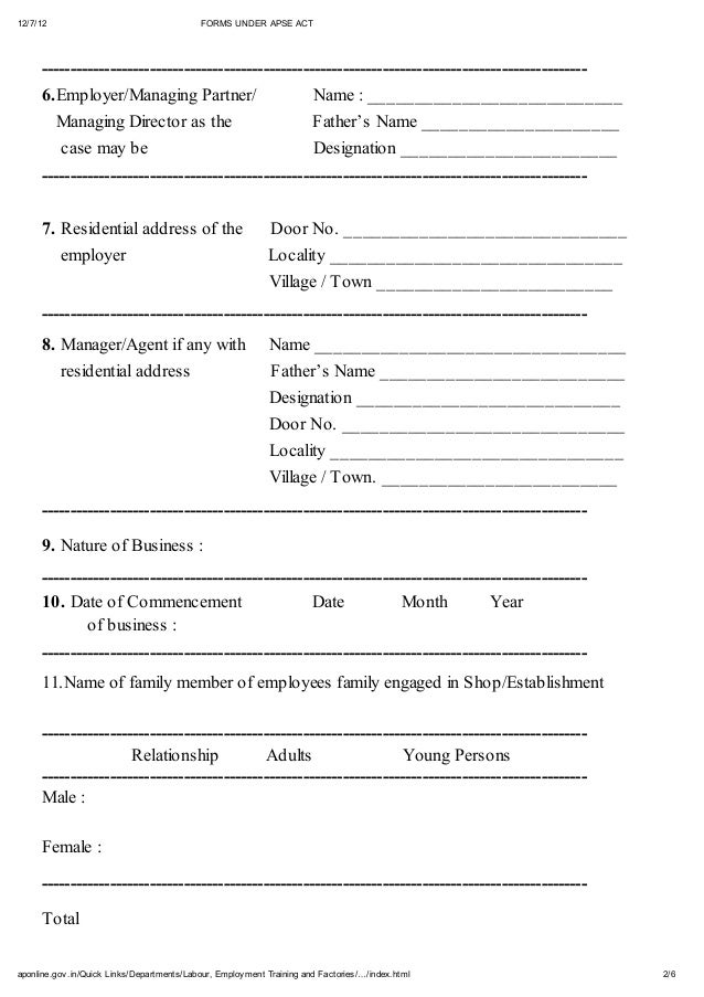 Shops and establishment