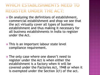 “Shops and establishments” Registration | PPTX