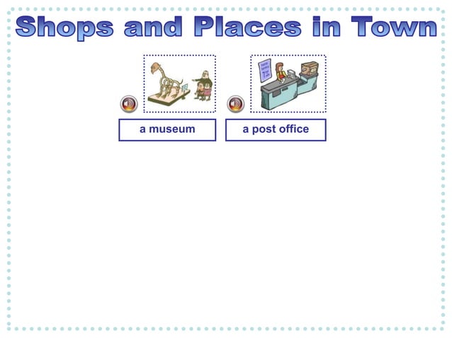 Shops and places in town listening comprehension | PPSX