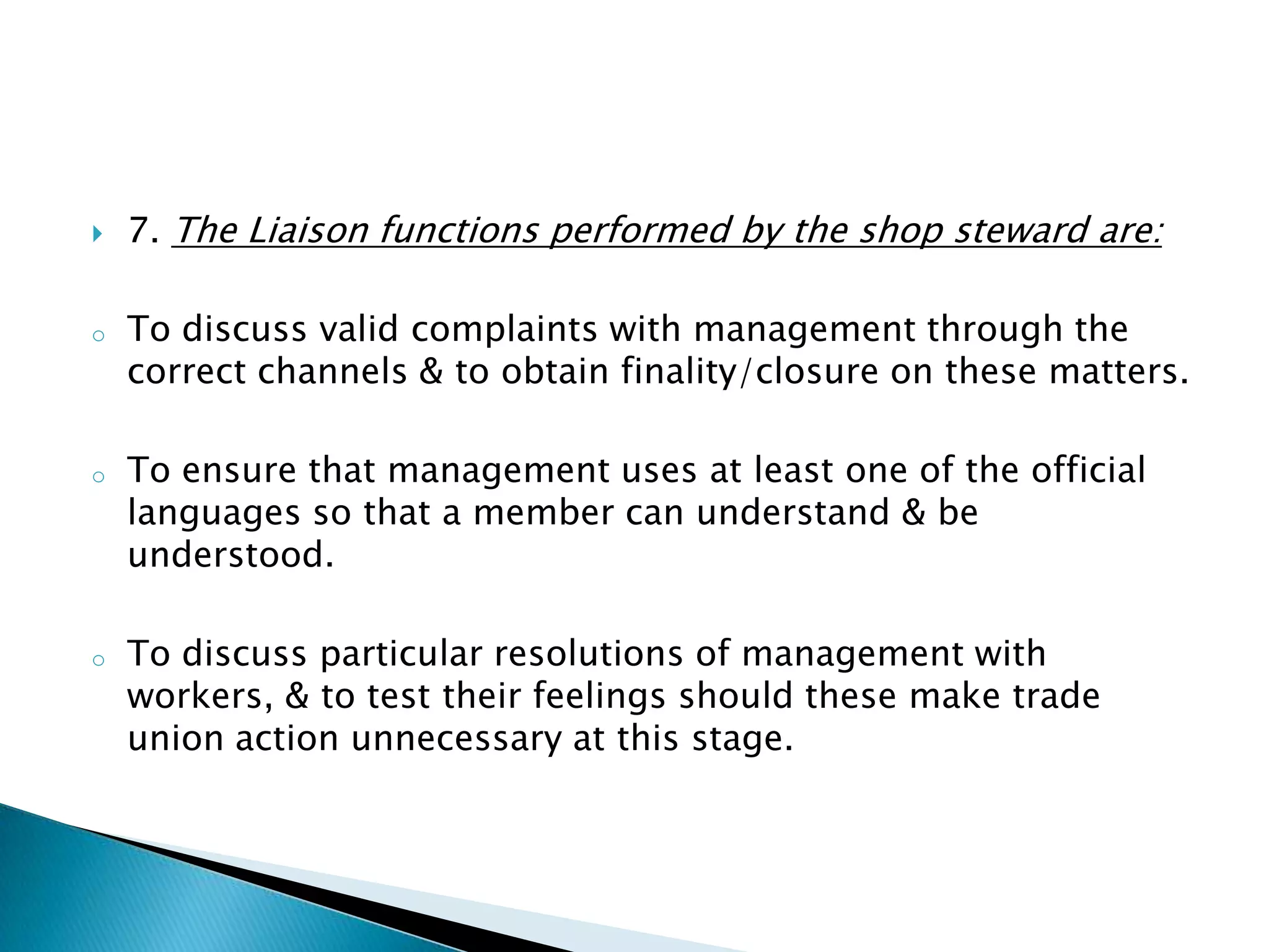 Trade Union Shop stewards | PPTX