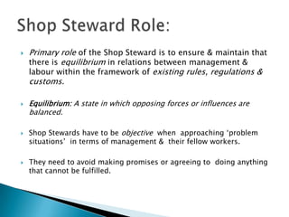 Trade Union Shop stewards | PPTX