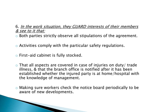 Trade Union Shop stewards | PPTX | Business | Business and Finance