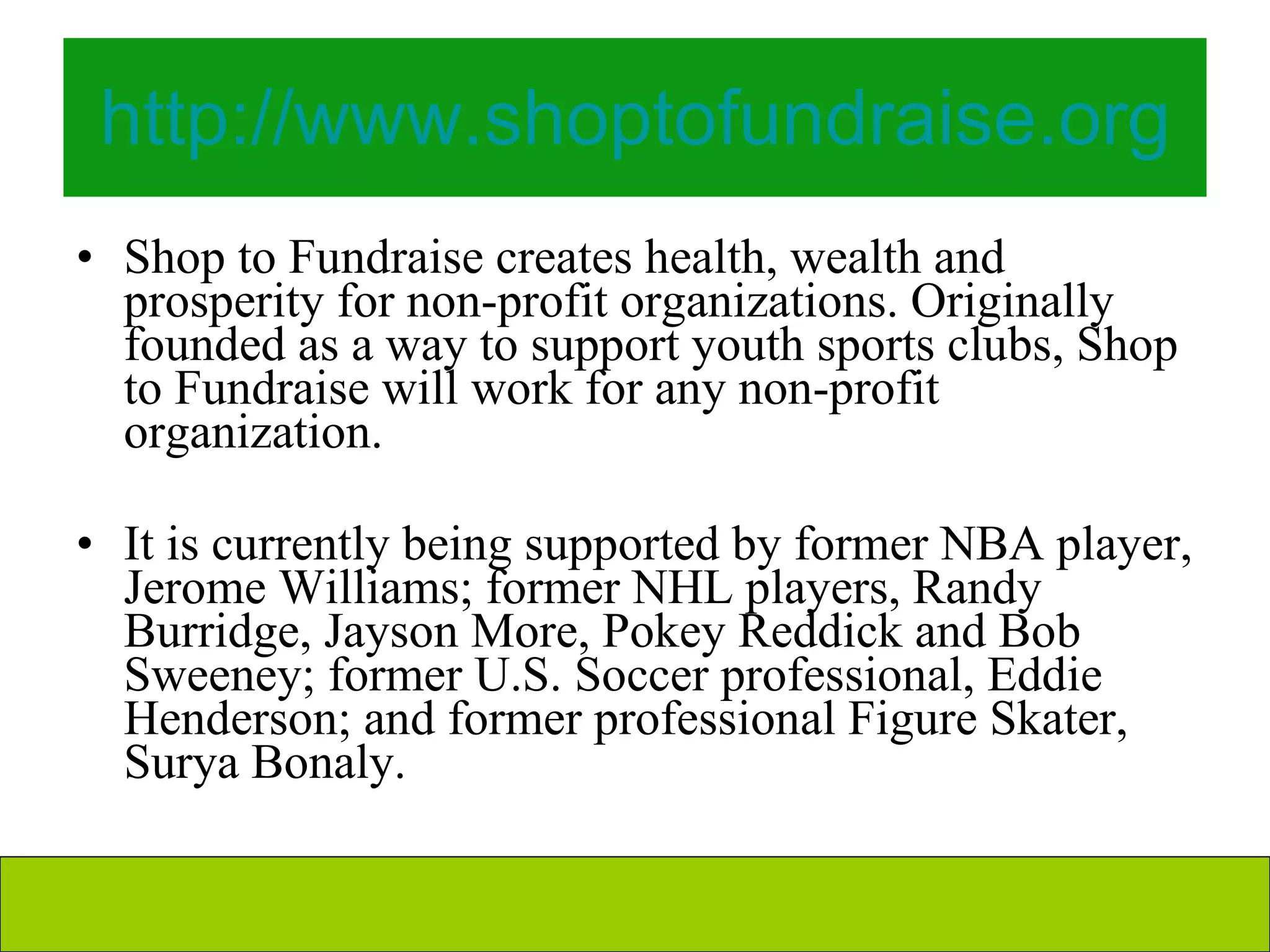 fundraising for non profit organizations by shoptofundraise | PPT