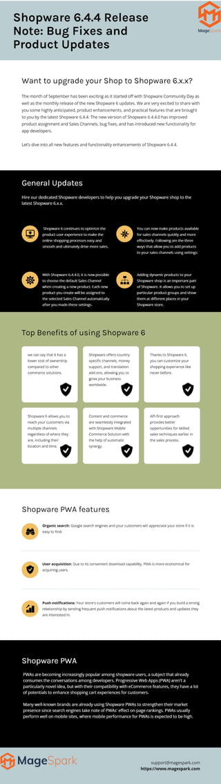 Shopware 6.4.4 Release Note: Bug Fixes and Product Updates. | PDF Shopware 6.4.4 Release Note: Bug Fixes and Product Updates. | PDF