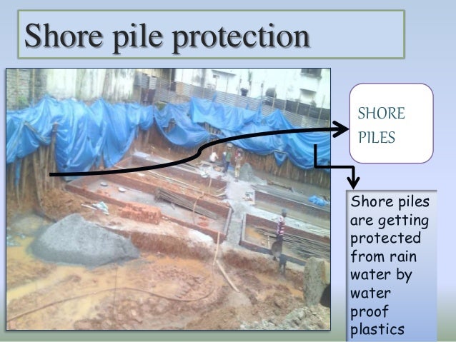 Shore pile construction