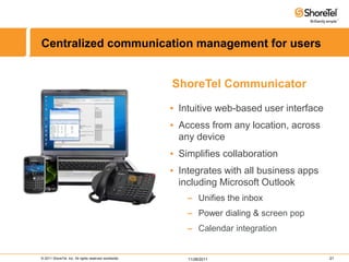 Shoretel brilliantly simple_overview | PDF | Telecommunications ...