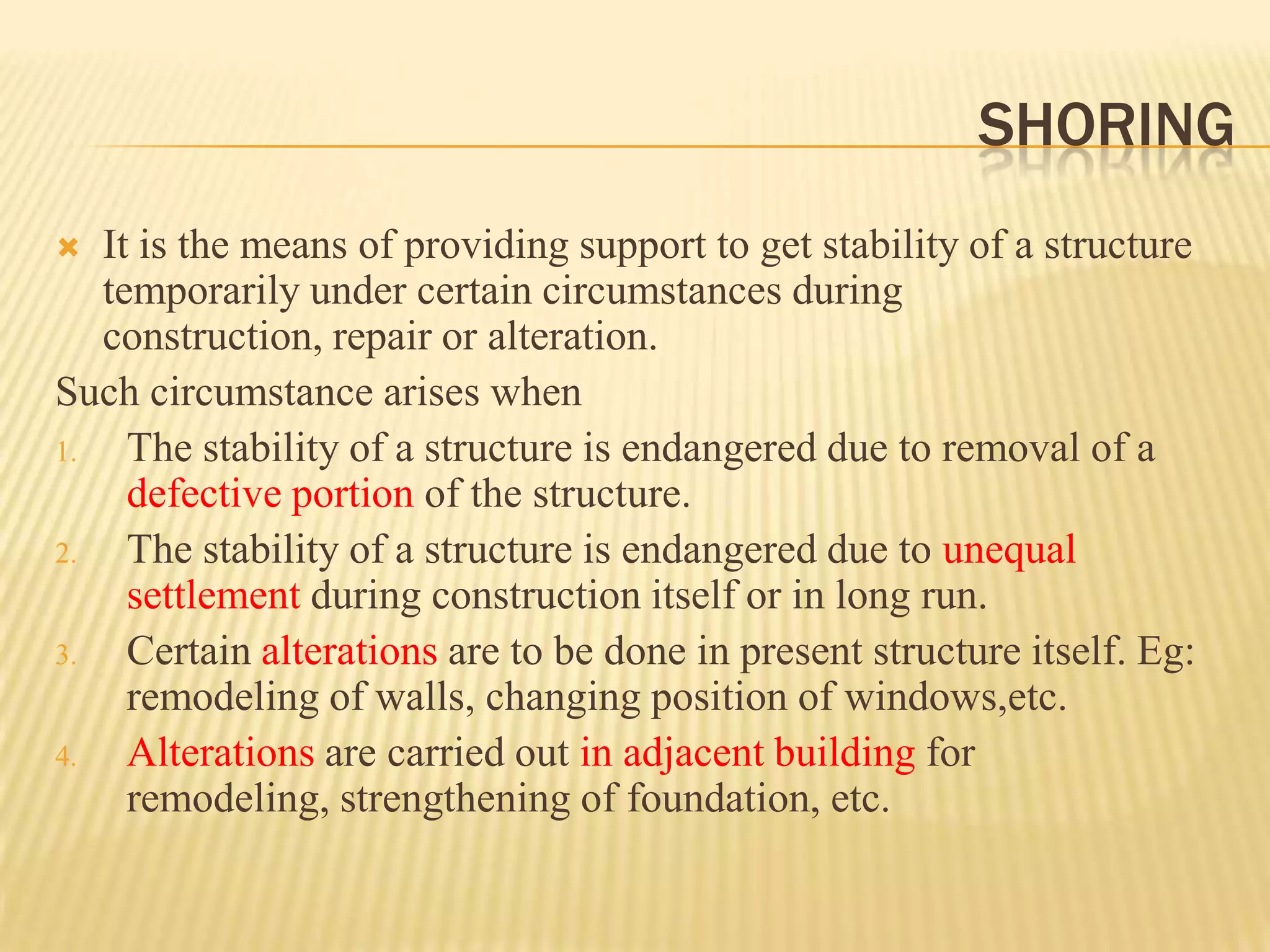 Shoring and underpinning | PPTX