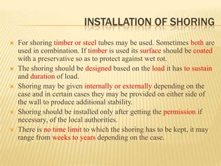 Shoring and underpinning | PPTX