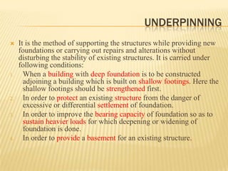 Shoring and underpinning | PPTX