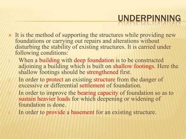 Shoring and underpinning | PPTX