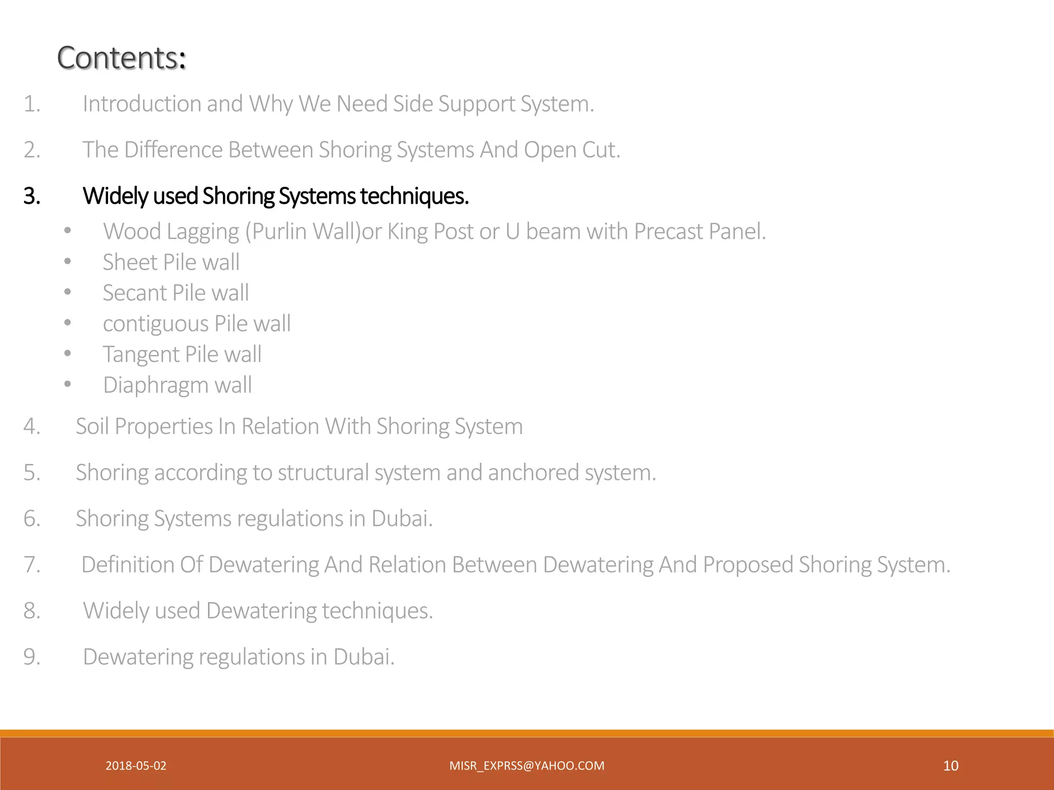 Shoring system and Dewatering | PDF