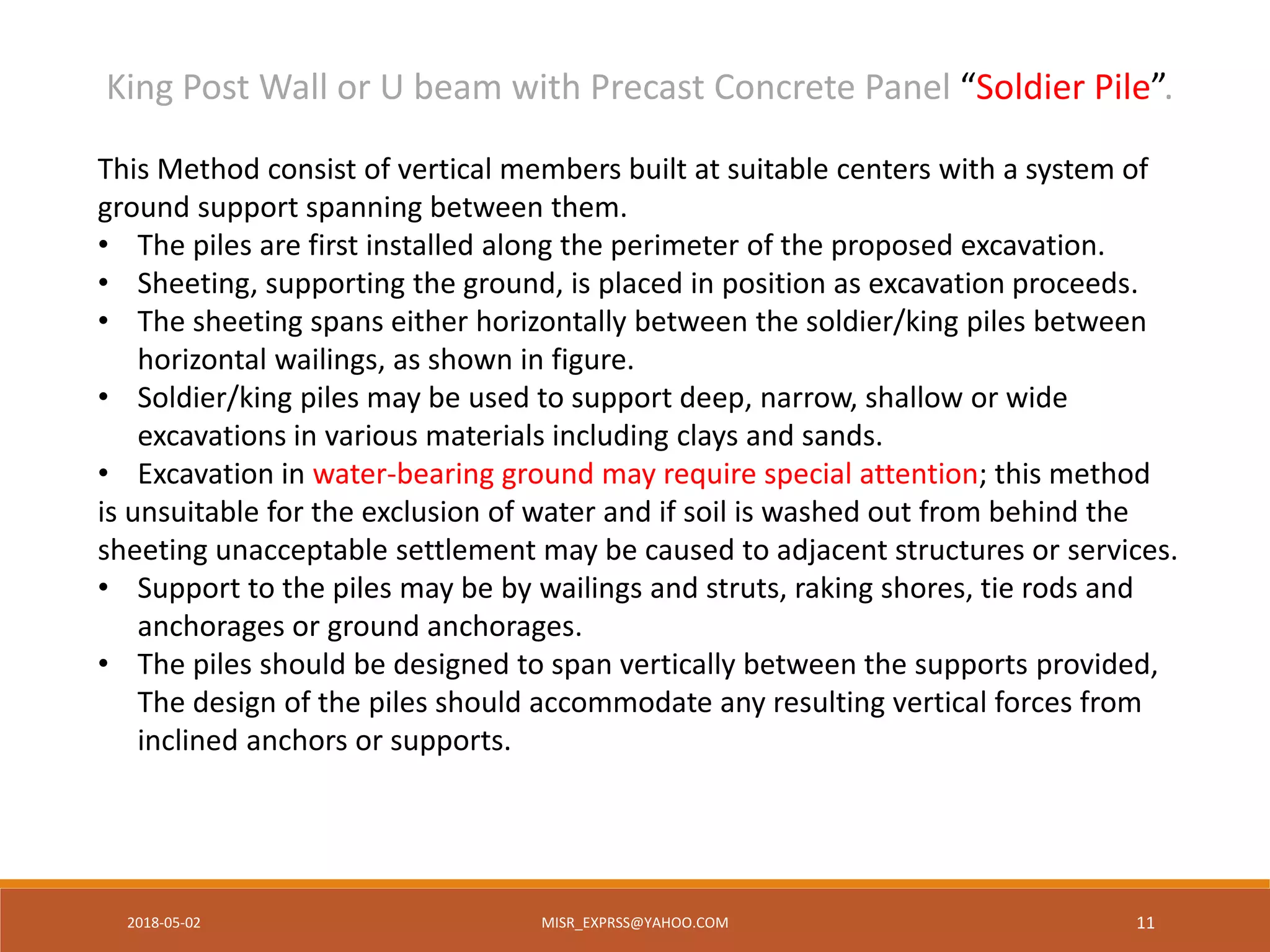 Shoring system and Dewatering | PDF